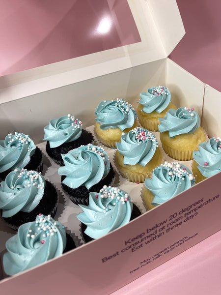 Baby Blue Mini Cupcakes – Cake Creations by Kate™