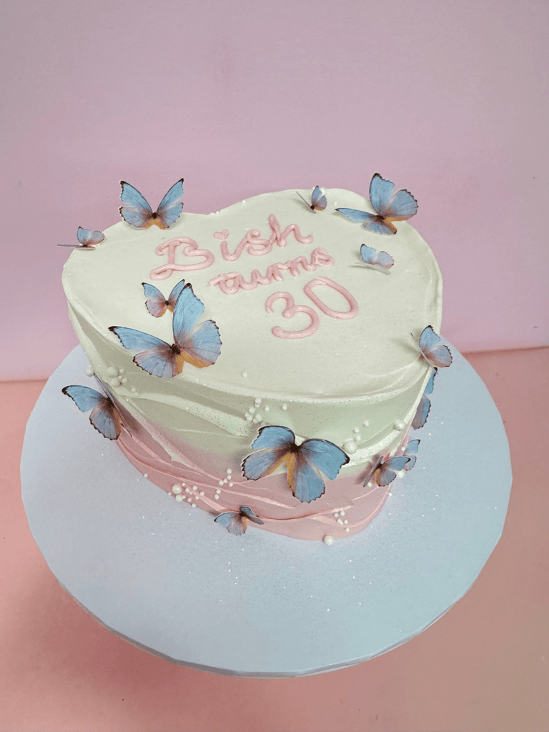 Pastel Flutter Heart-Shaped Speciality Cake – Cake Creations by Kate™