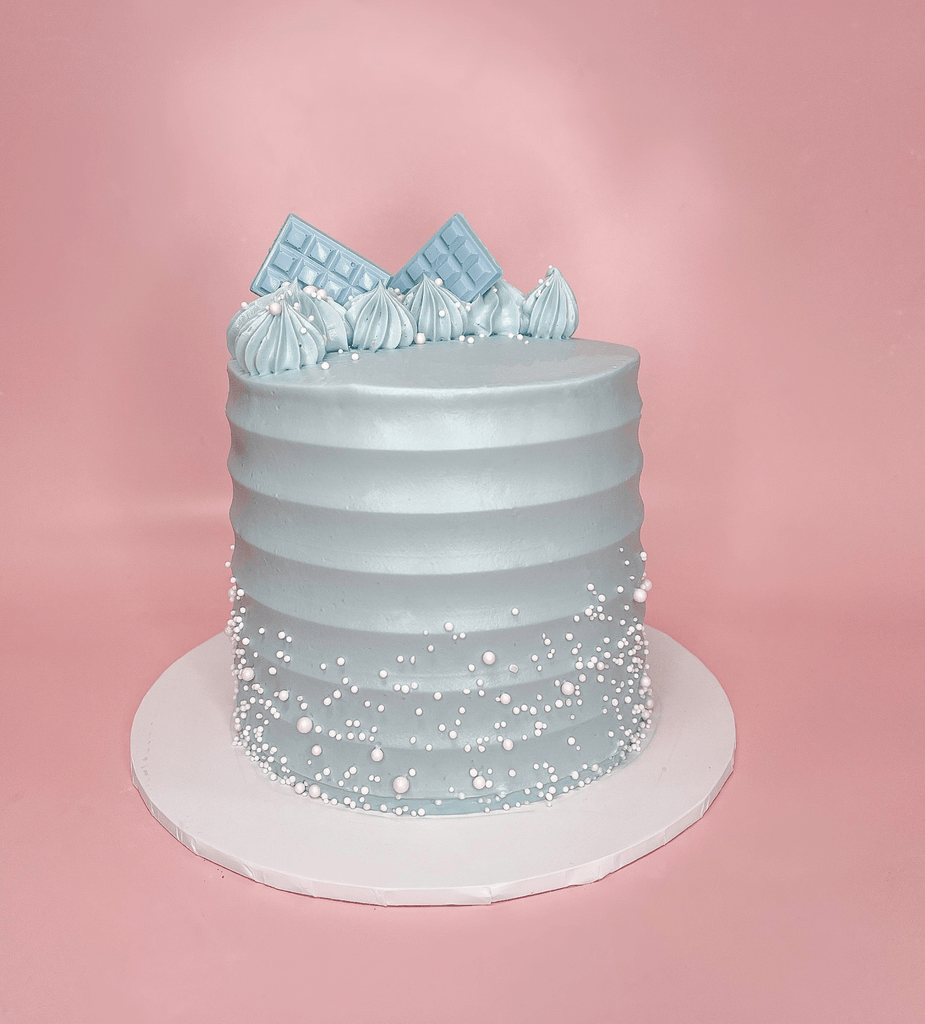 Baby Blue Buttercream Simple Cake – Cake Creations by Kate™